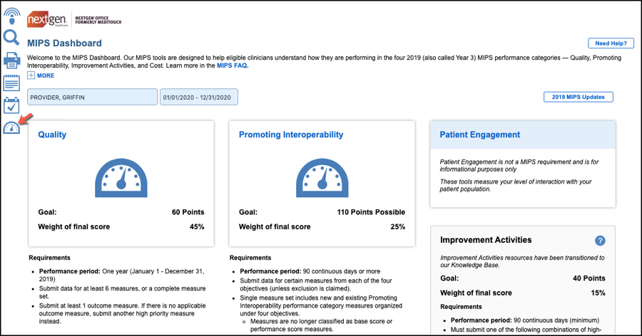 NextGen Office MIPS Dashboard